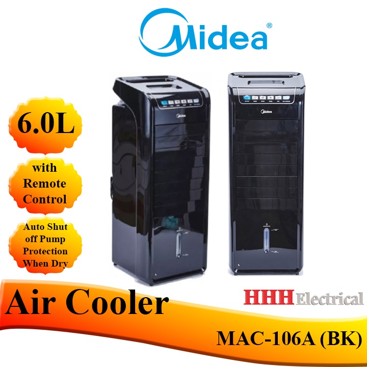 Midea 6L Air Cooler MAC-106A (BK) with Remote Control | Shopee Malaysia
