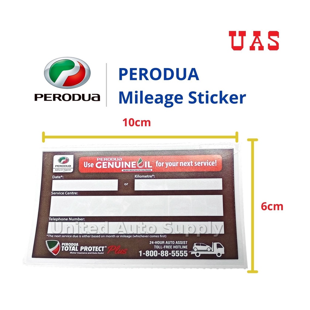 PERODUA Mileage Sticker GENUINE | Shopee Malaysia