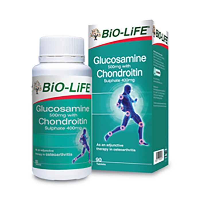 BIO-LIFE GLUCOSAMINE 500MG WITH CHONDROITIN SULPHATE 400MG (90TABS ...