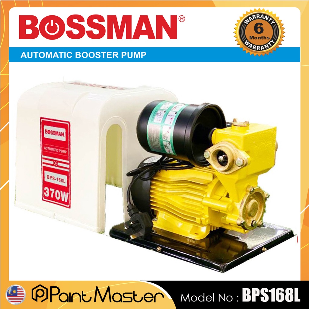 BOSSMAN 0.5HP 370W AUTO WATER BOOSTER PUMP WITH COVER BPS168L | Shopee ...