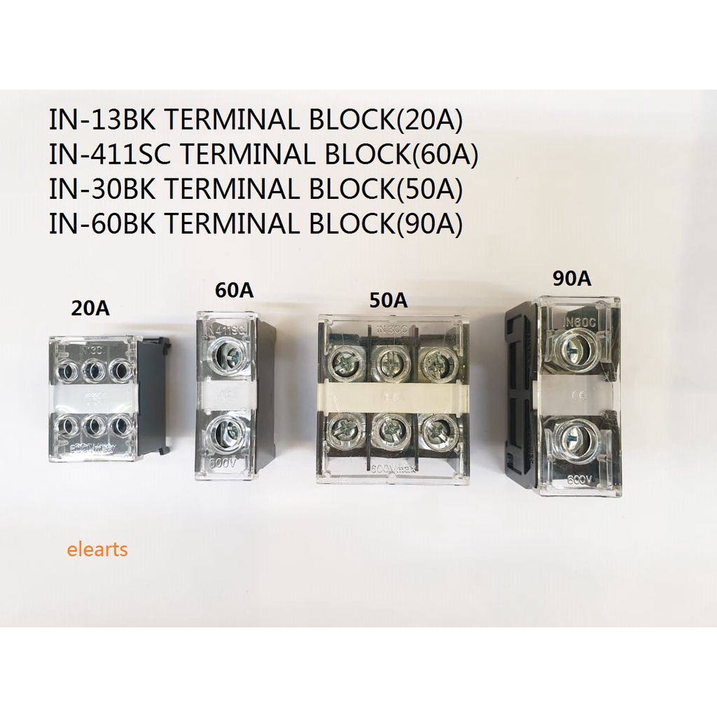 IN-13BK(20A) / IN-30BK(50A) / IN-411SC(60A) / IN-60BK(90A) TERMINAL ...
