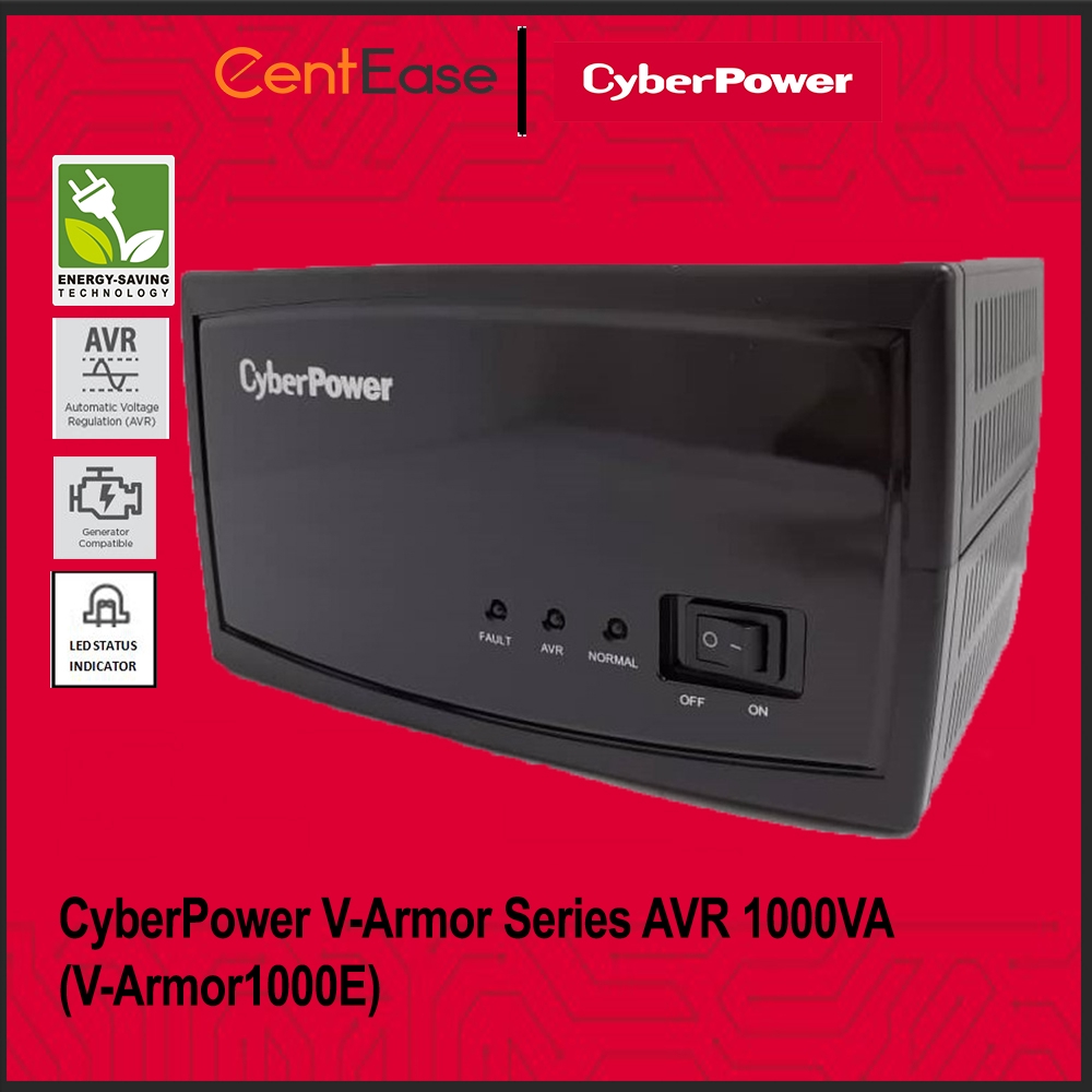Cyberpower 1000va / 1000w v-armor series automatic voltage regulator v ...