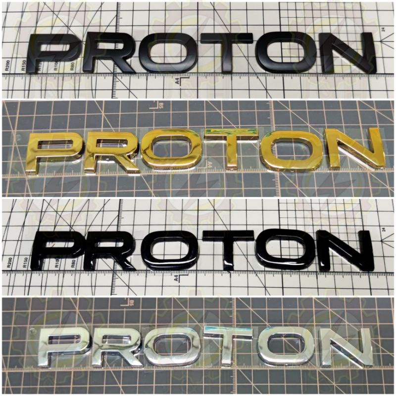 100% PROTON ORIGINAL SIZE REAR & FRONT BONNET WORDING LOGO / EMBLEM ...