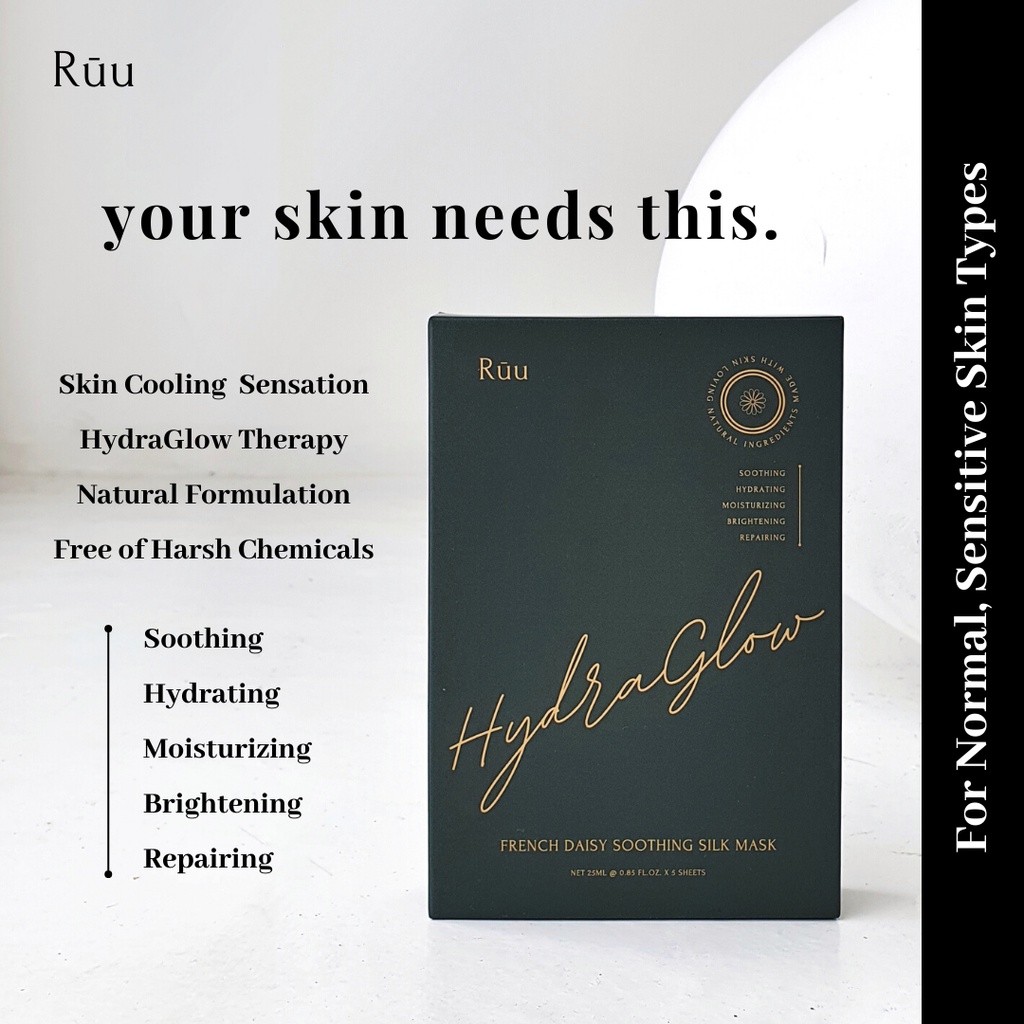 Ruu HydraGlow French Daisy Soothing Silk Mask | Shopee Malaysia