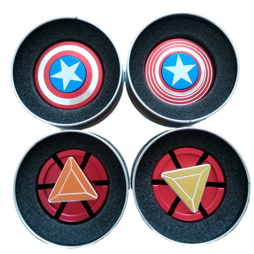mainan Cartoon Captain America Iron Man Aluminum Spinner Toy Beyblade ...