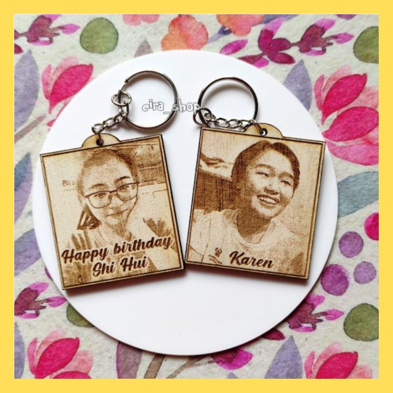 Customize Photo Keychain Keychain Gambar Keychain Photo Keychain Kayu ...