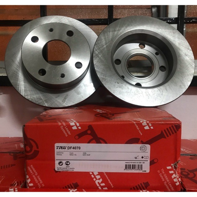 TRW PERODUA VIVA/KELISA/KENALI FRONT DISC ROTOR SET (2@PCS)-DF4070 ...