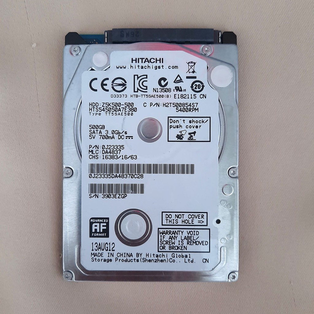 500GB Hitachi Laptop hdd 5K500-500 internal Sata Hard disk 2.5 inch 7mm ...