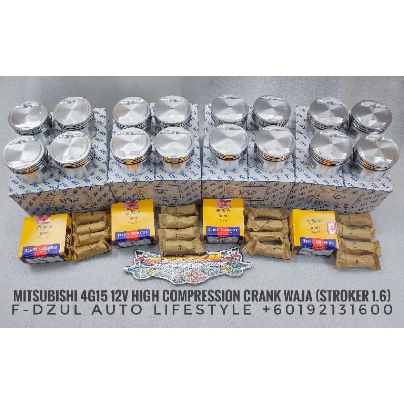 ART Piston High Compression Mitsubishi 4G15 12V Stroker Waja 1.6 75.5MM ...