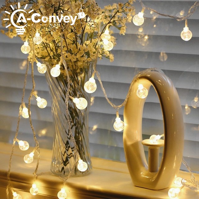 LED String Lights Fairy Crystal Bubble Ball Lamp Holiday Lighting ...