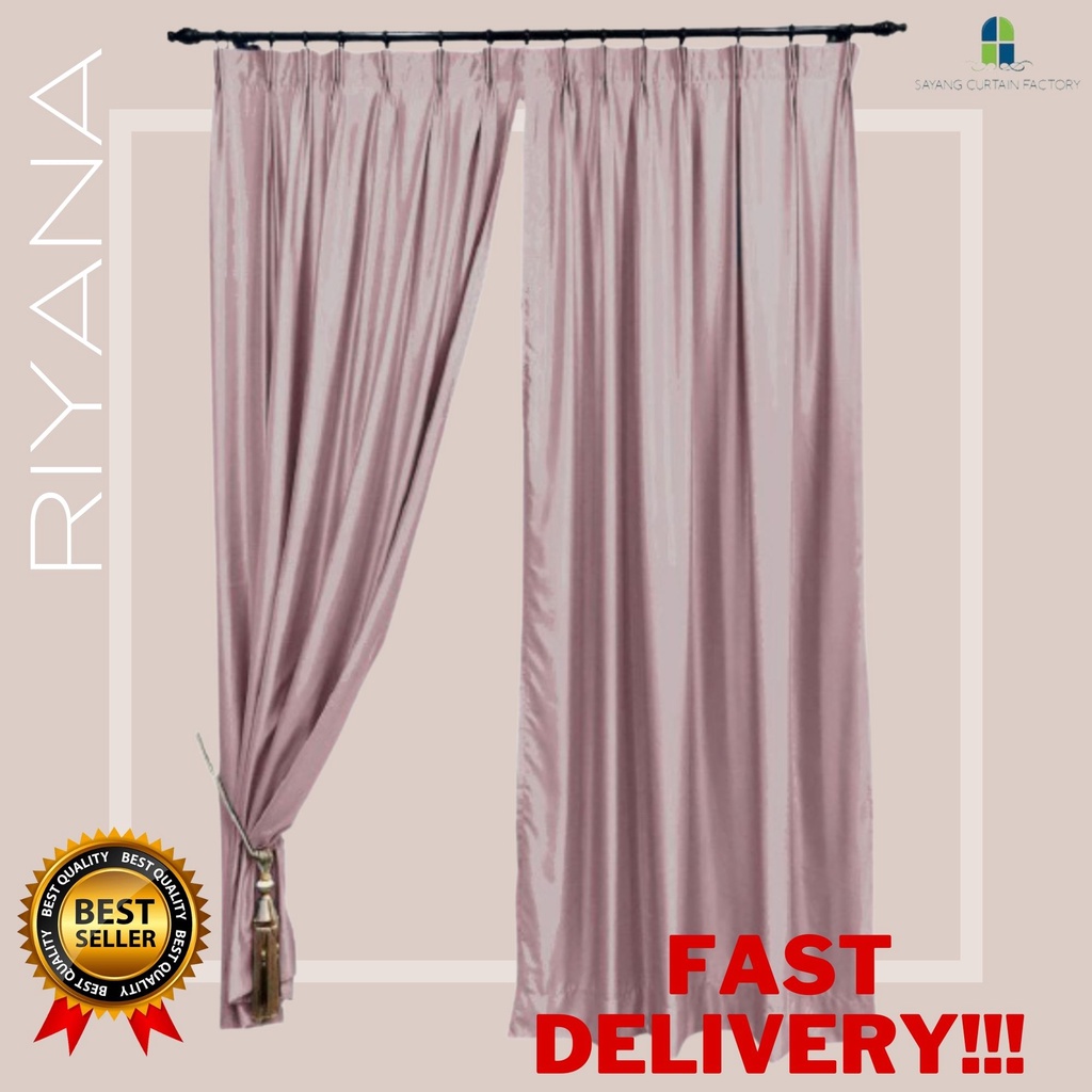 DUSTY PINK-SHORT SIZE-LANGSIR READYMADE UNTUK TINGKAP, PINTU BILIK DAN ...