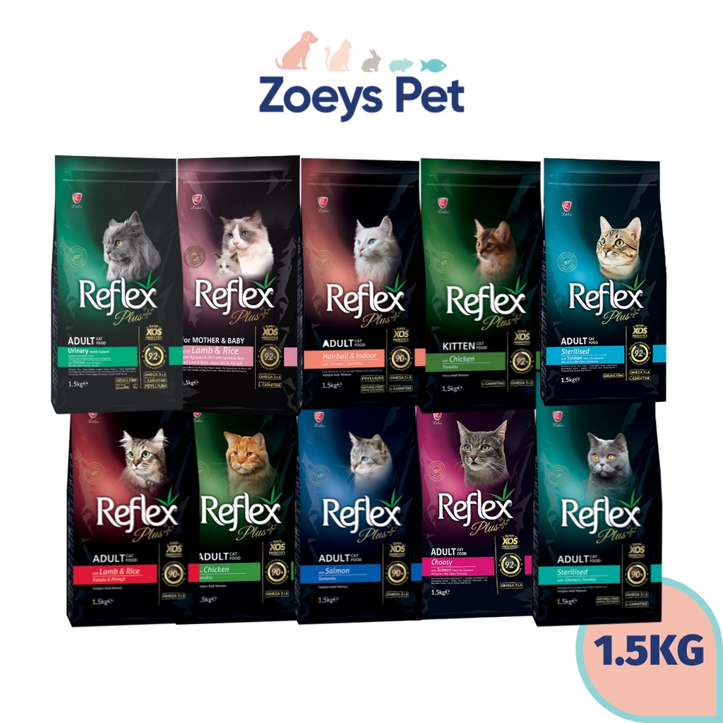 Reflex Plus 1.5kg Dry Cat Food (Kitten/Chicken/Salmon/Lamb & Rice ...