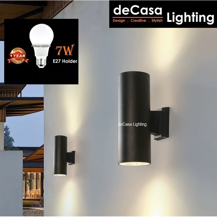 (SET WITH LED BULB) DECASA LIGHTING Outdoor Wall Light UP DOWN LIGHT ...
