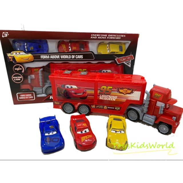 Pixar Cars 3 Mack Truck & 3pcs mini Car Figure Toys Kids PlaySet Kereta ...