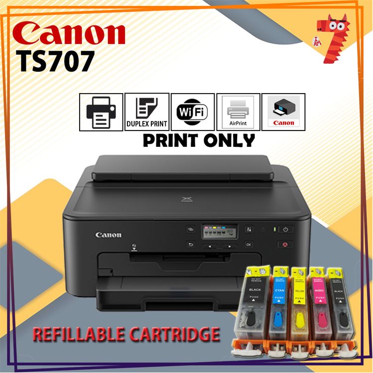 CANON PIXMA TS707A High Performance Wireless Printer With Refillable ...
