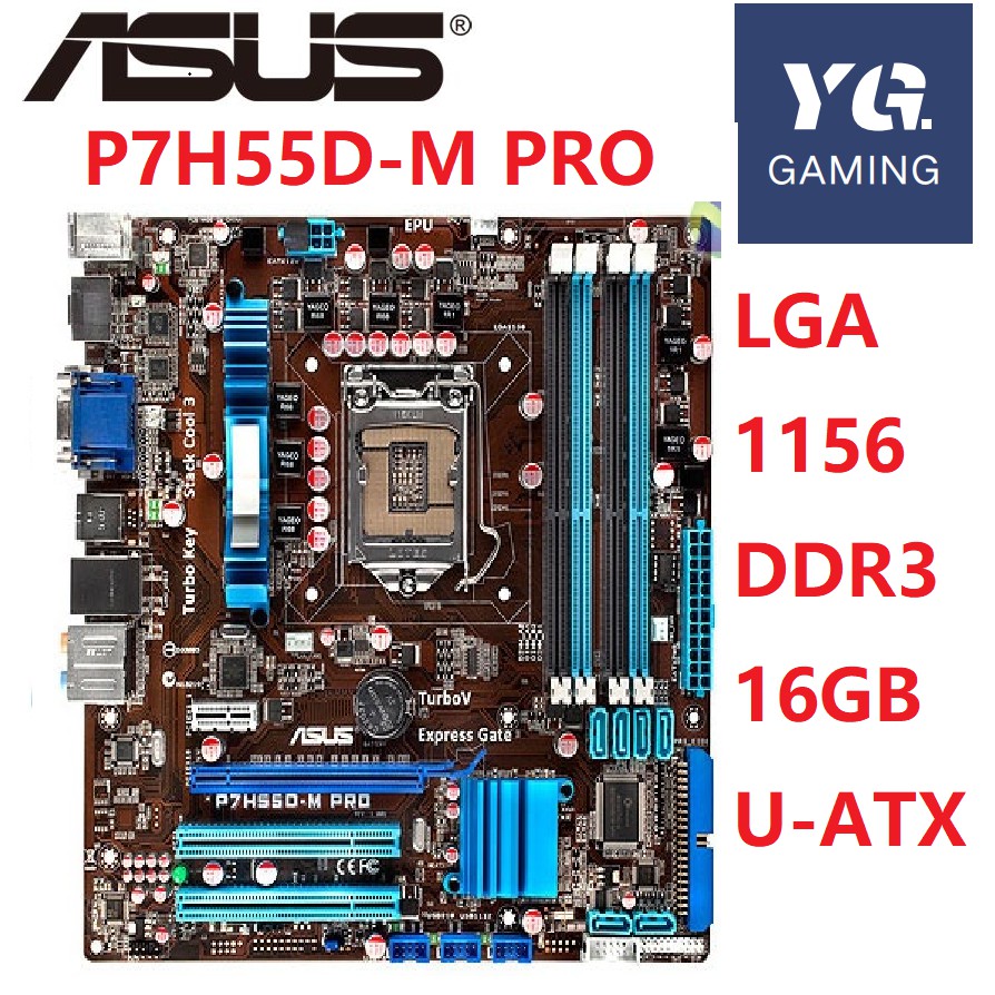 ASUS P7H55-M PRO original motherboard DDR3 LGA 1156 Support I3 I5 cpu ...