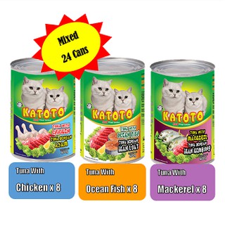 KATOTO Cat Canned Food 400g x 24 / Ocean fish / Mackerel / Chicken ...