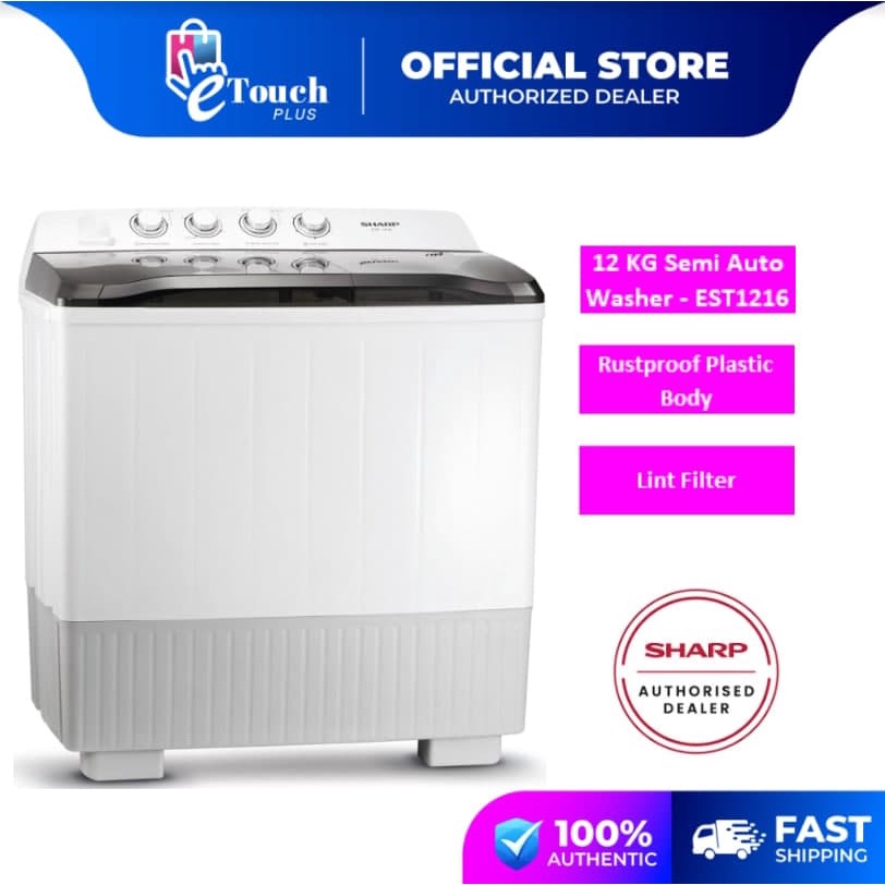 SHARP 12KG SEMI AUTO WASHING MACHINE EST1216 | Shopee Malaysia