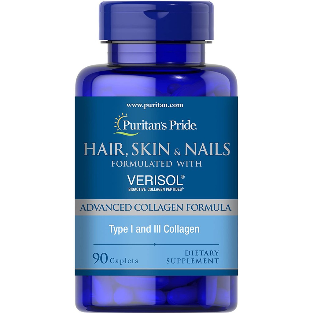 Puritans pride Hair, skin, nails verisol 90 tablets | Shopee Malaysia