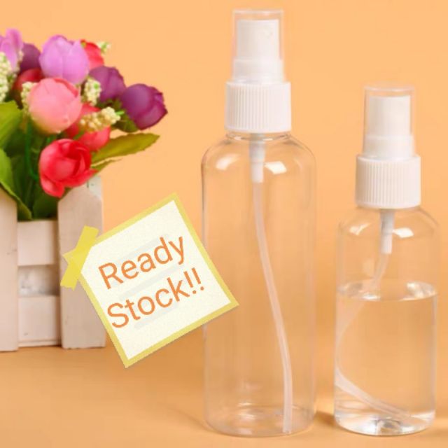 Mini Spray Bottles Transparent Empty Spray Bottles 100ml Plastic bottle ...