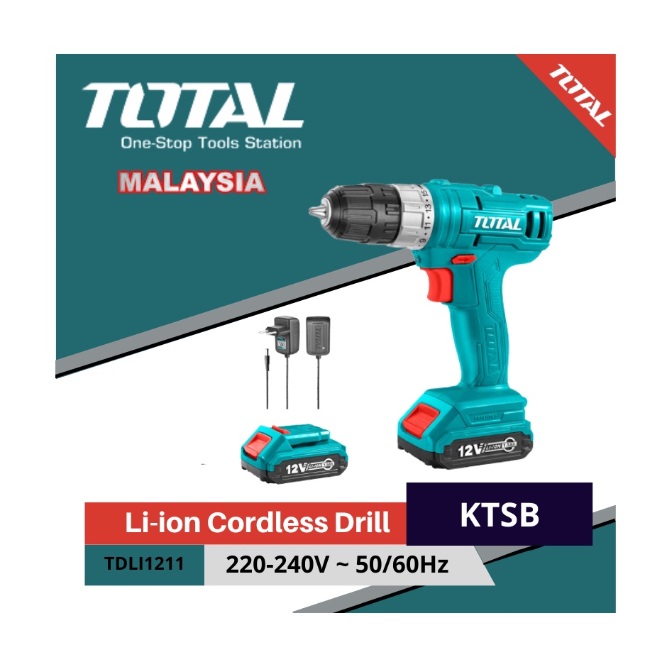 TOTAL 12V Lithium-OIN Cordless Drill | DILL | TDLI1211 ( PERCUMA ...