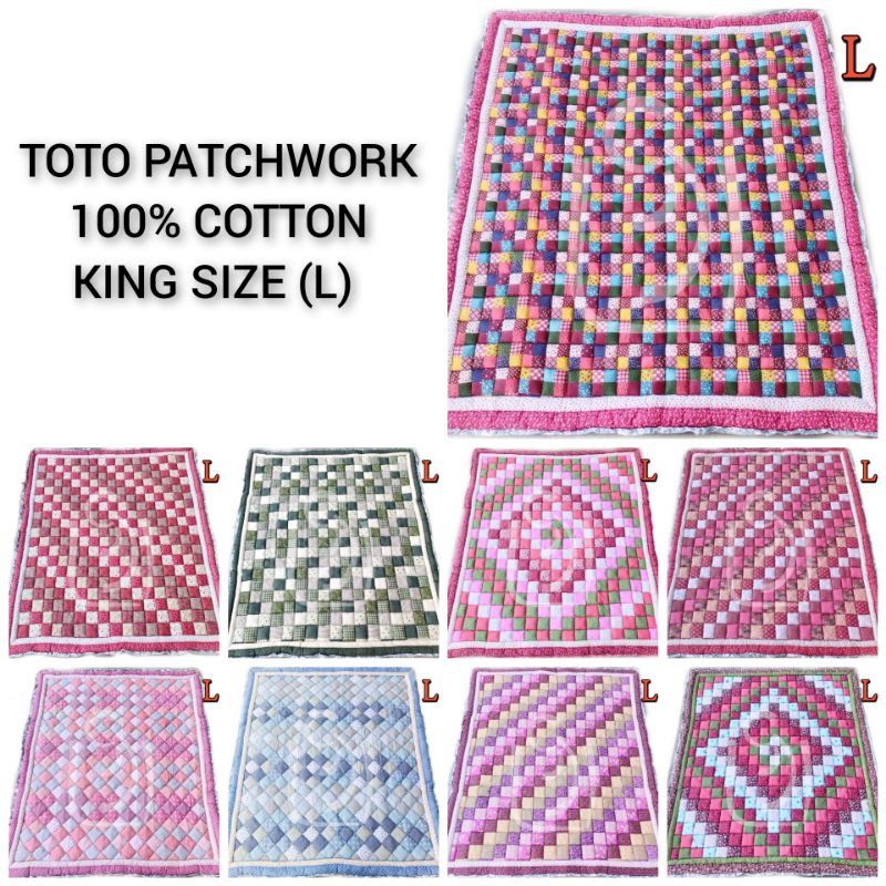 HIGH QUALITY Toto / tilam patchwork 100% cotton saiz king 170x200cm ...