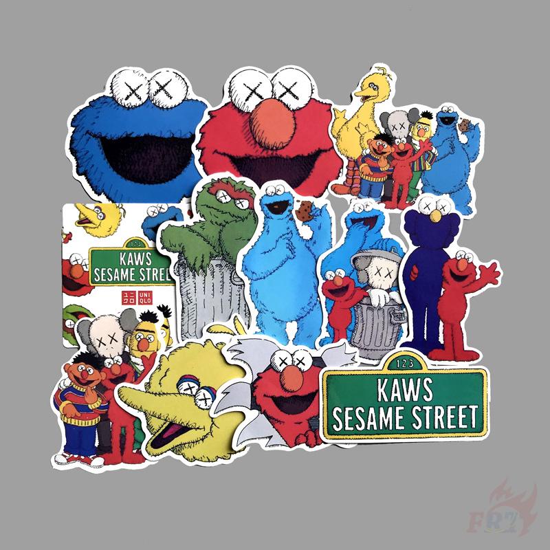 Sesame Street & Kaws Stickers 12Pcs/Set DIY Waterproof Laptop Doodle ...