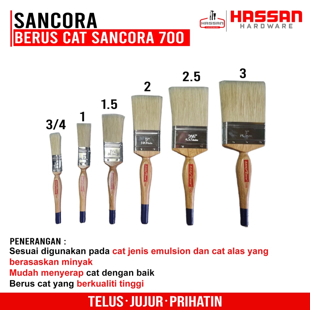 [HALAL] Berus cat sancora kegemaran tukang , berus 100% synthetic ...