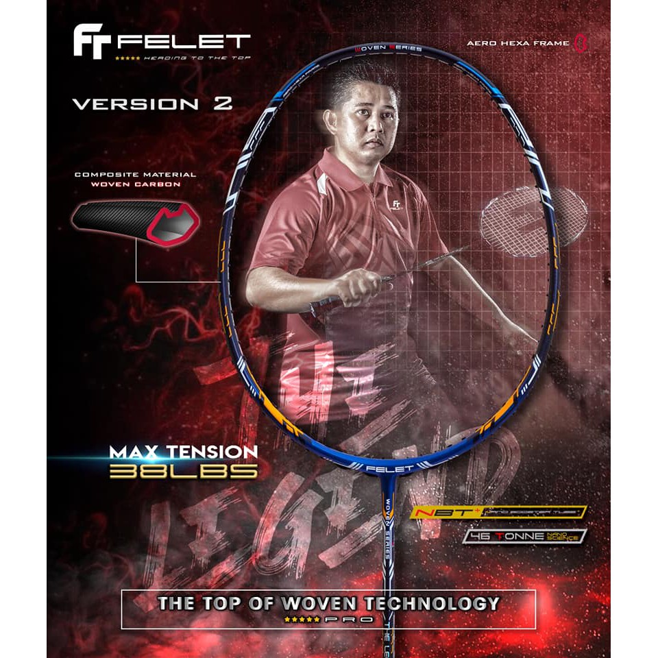 Felet badminton racket the legend zakry free string & grip!! | BeeCost