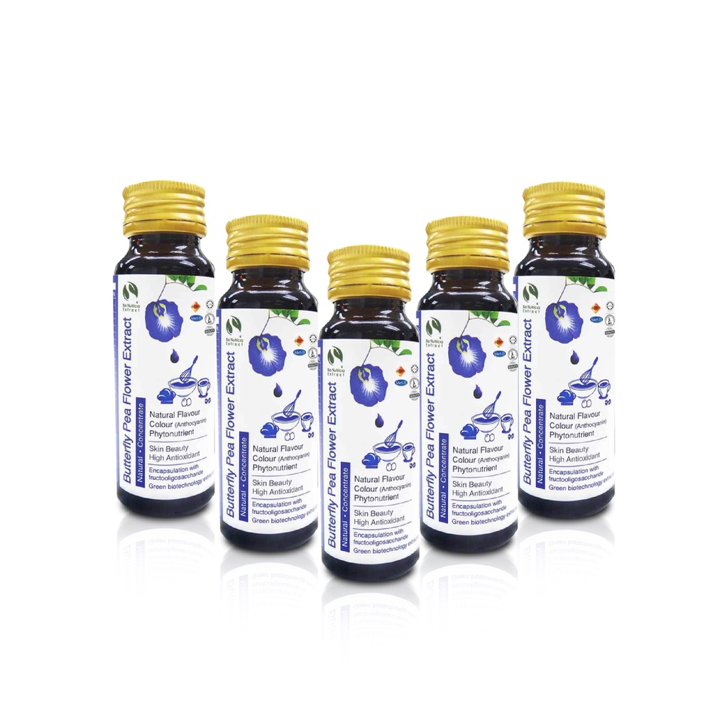 5 x 60g Butterfly Pea Flower Extract Liquid,14 pieces of Butterfly Pea ...