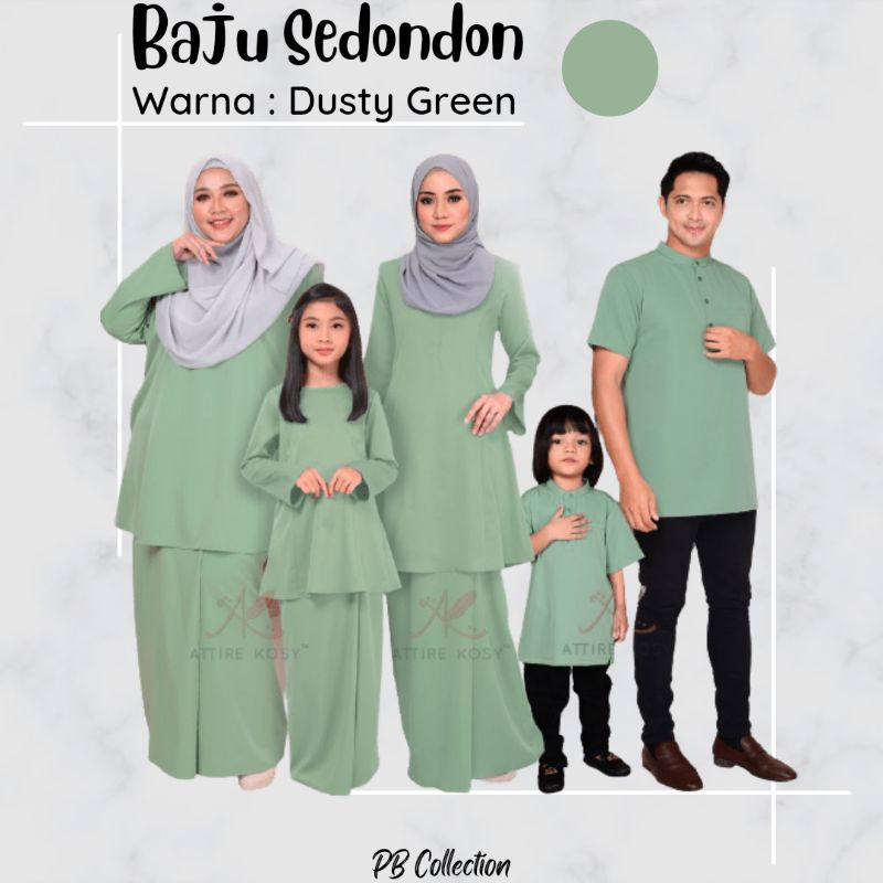 Baju Raya 2018 Warna Dusty Green