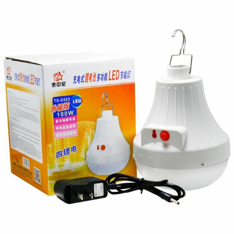 100w RECHARGEABLE LED LIGHT / LIGHT BULB / emergency light / lampu ...