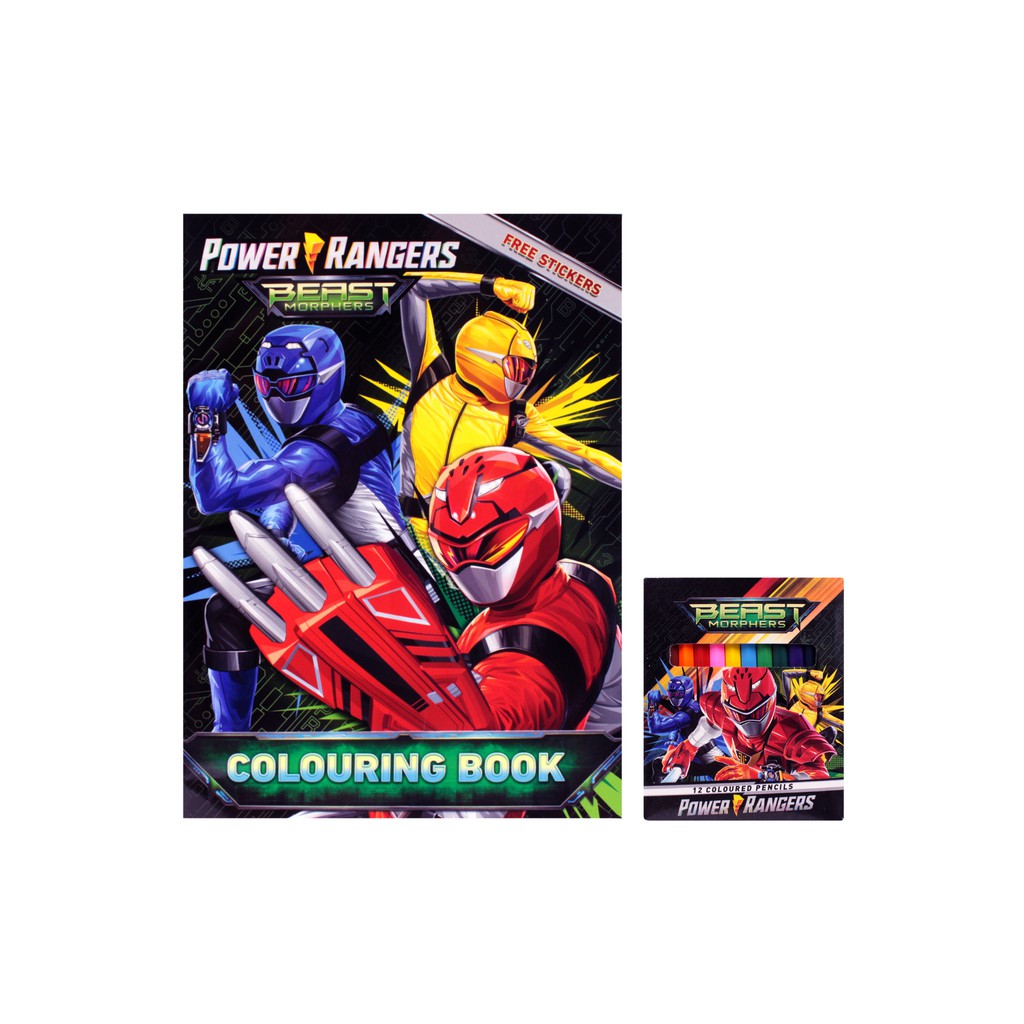 Power Rangers Children Colouring Book With Sticker & 12 Colour Pencil ...