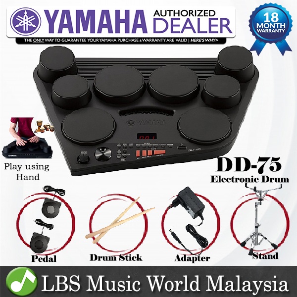 Yamaha DD-75 Portable Digital Drums Electronic Drum Kit with Stand ...