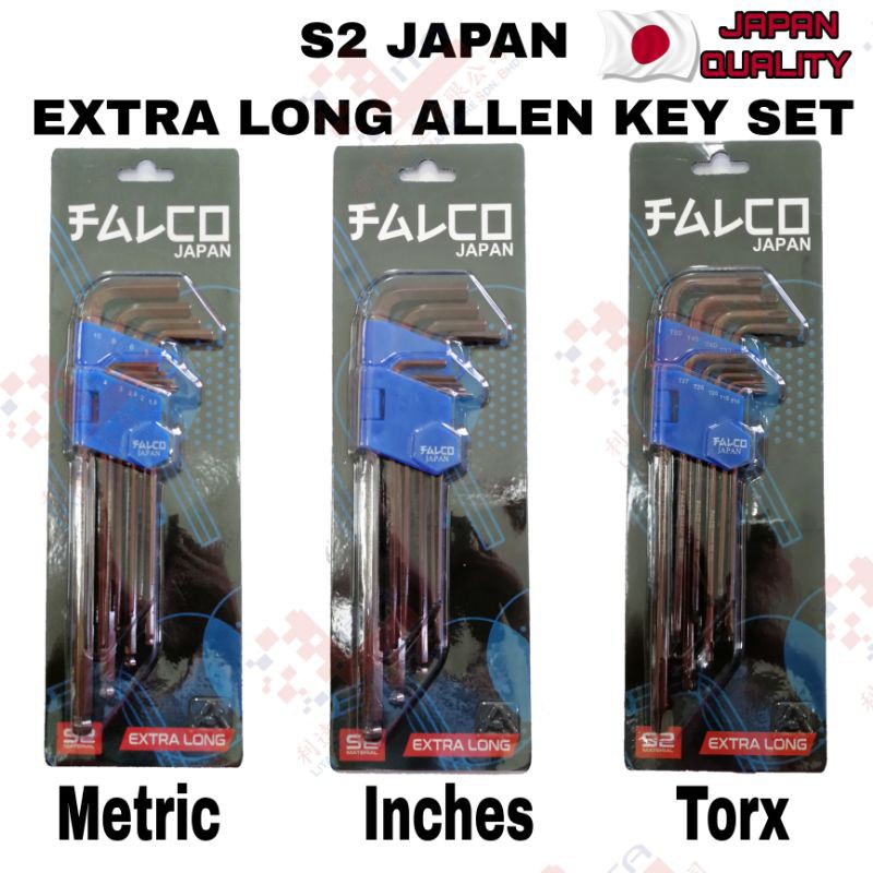 100% MADE IN JAPAN S2 MATERIAL ALLEN KEY SET EXTRA LONG BALL POINT ...