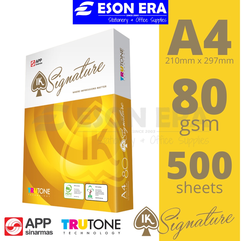IK Signature A4 Paper 80gsm 500sheets Kertas A4 IK Yellow | Shopee Malaysia