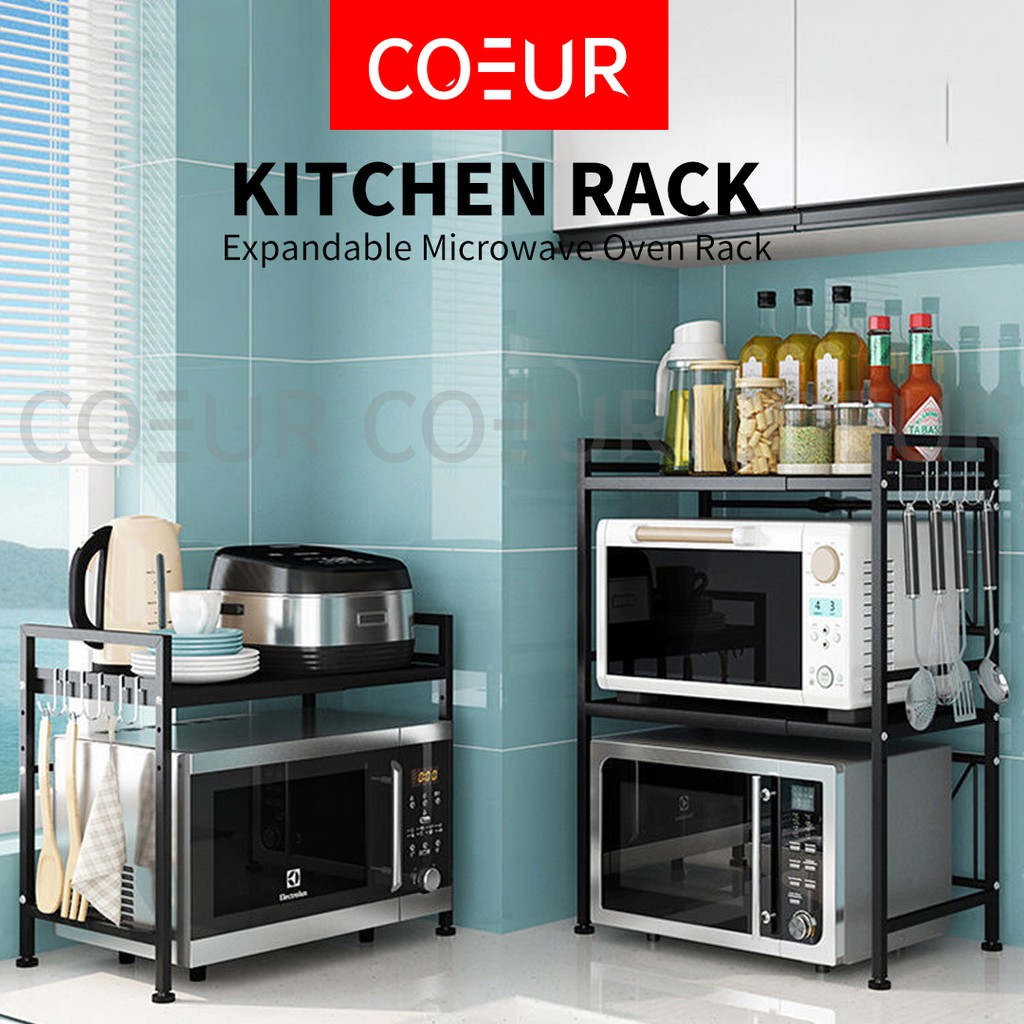 COEUR Microwave Oven Kitchen Organizer Rack Shelf Rak Dapur Stainless ...