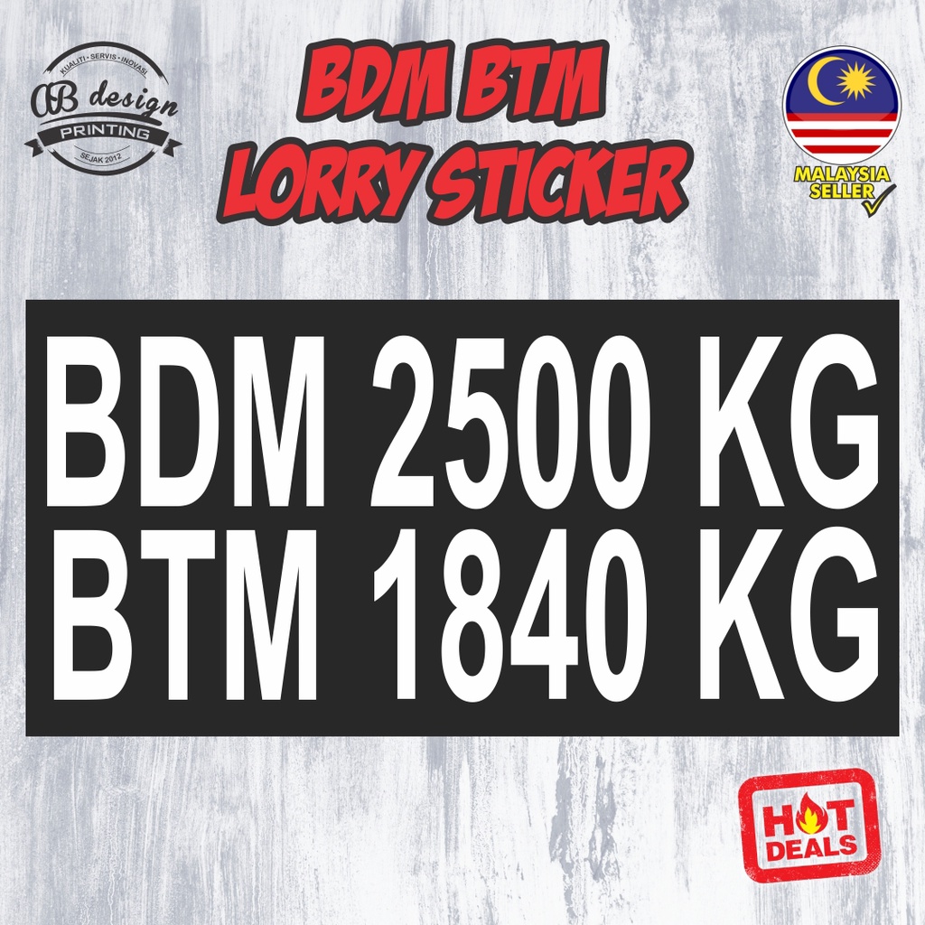 BDM BTM Lorry Sticker Custom Murah & Tahan Lama | Shopee Malaysia