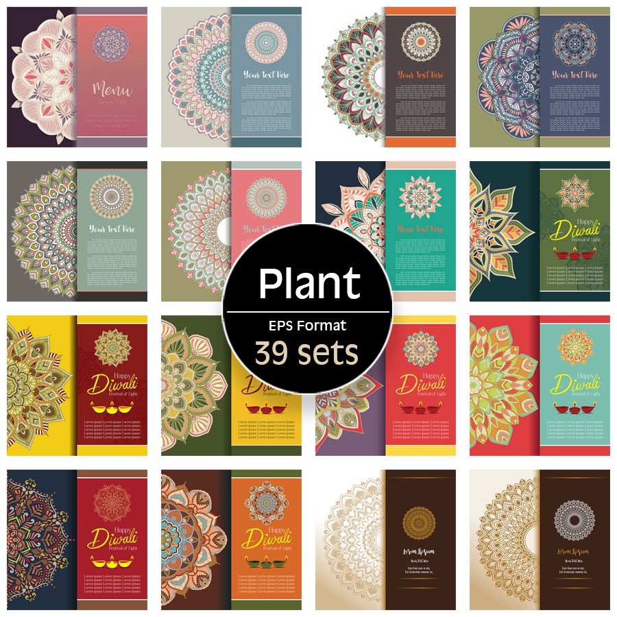 Plant Design Template Bundle Pack / Flower / Pattern / Ornamentation ...