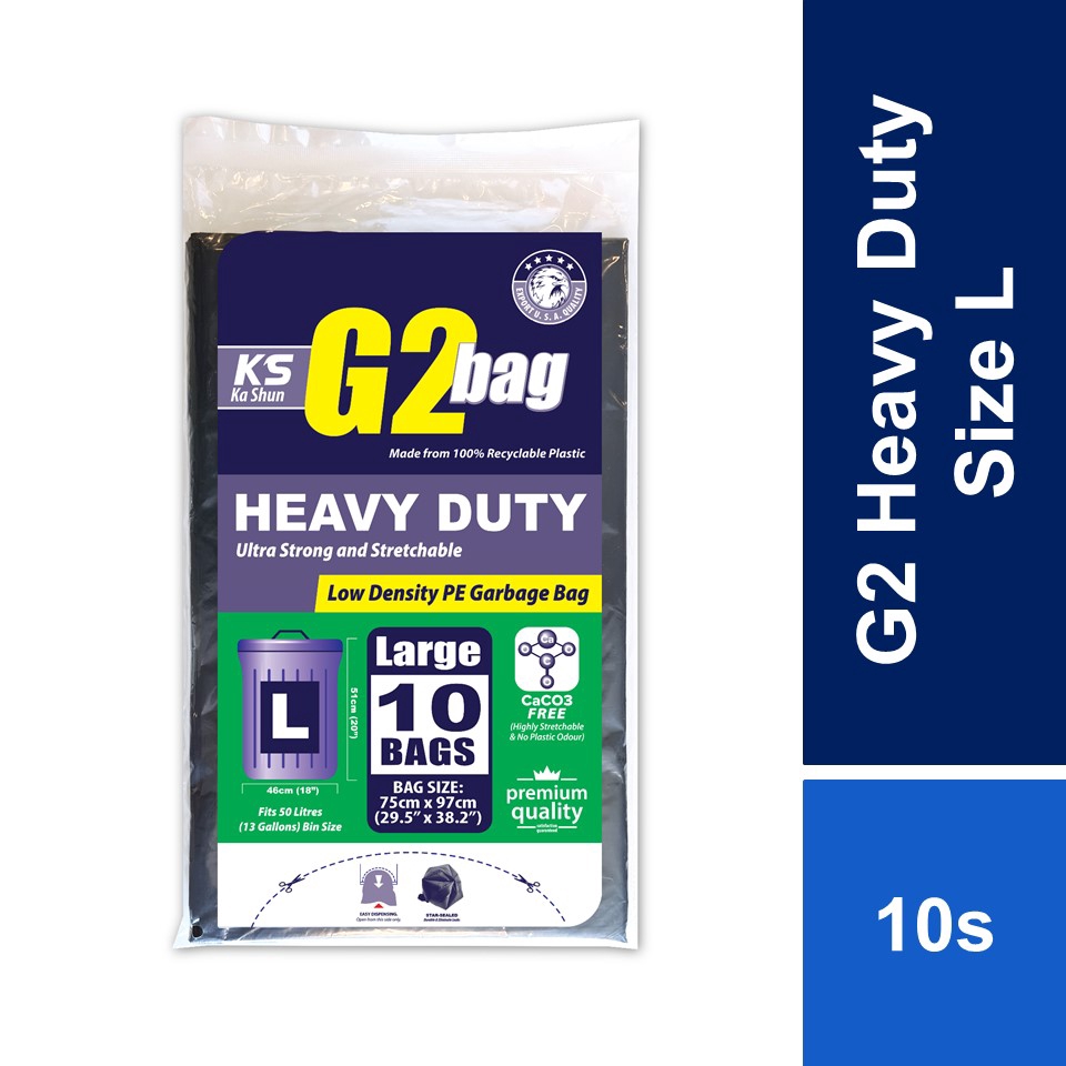 G2-bag Heavy Duty Garbage Bags L x 10s | Shopee Malaysia