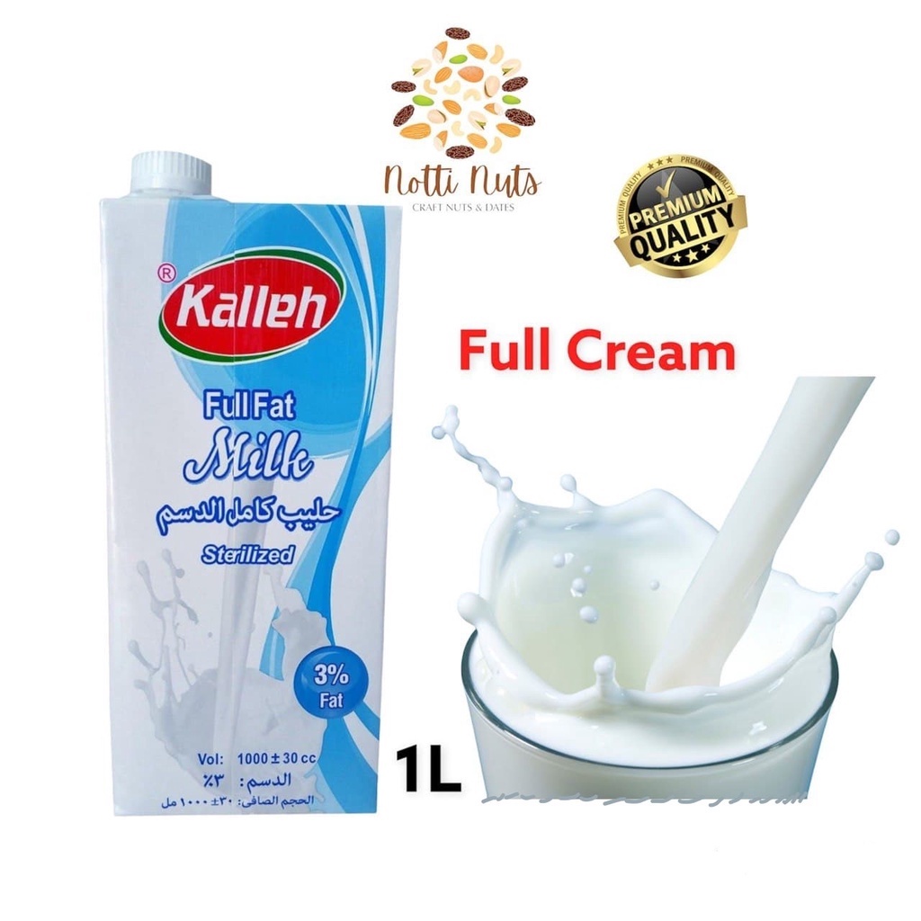UHT FULL CREAM MILK ( KALEH ) FULL FAT 1L / SUSU PENUH KRIM | Shopee ...