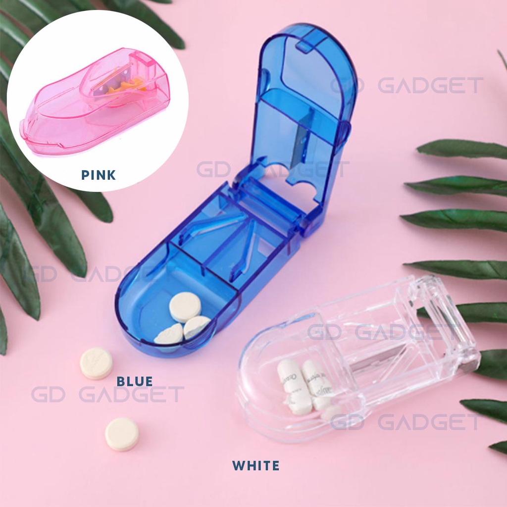 Portable Medicine Cutter Pill Cutter Box Tablet Splitter Storage Case ...