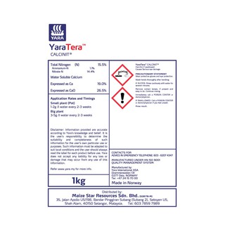 [1kg] Yara YaraTera Calcinit Calcium nitrate | Shopee Malaysia