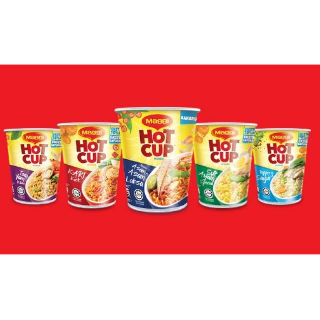 MAGGI HOT CUP ALL FLAVOUR (KARI/TOMYUM/ASAM LAKSA/GORENG CILI FIESTA ...
