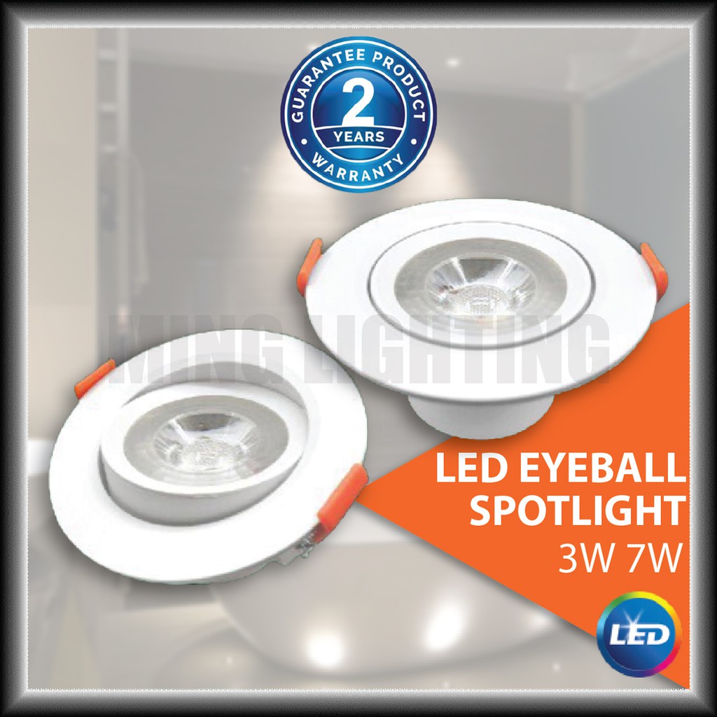3W 7W LED Recessed Eyeball Spotlight Round LED Downlight Spotlight Spot ...
