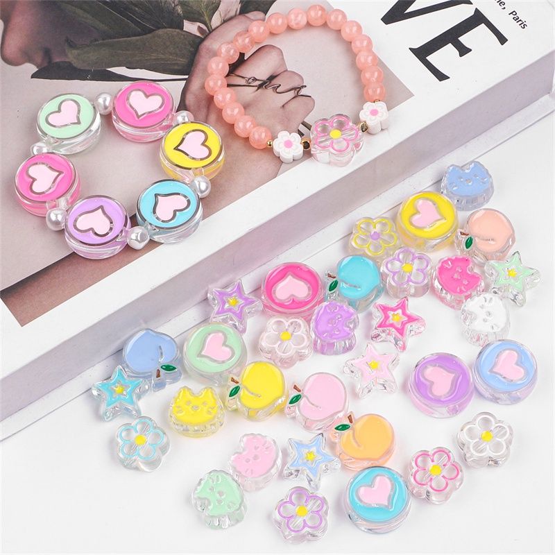 5pcs Geometry Transparent Colorful Spacer Beads | Shopee Malaysia