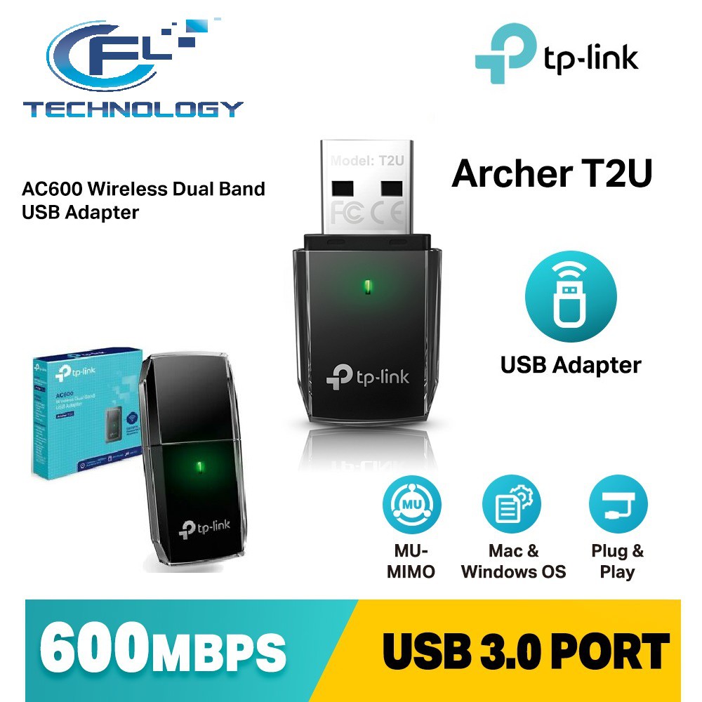 TP-Link 5GHz + 2.4GHz AC600 Mini Wireless Dual Band USB Wifi Adapter ...