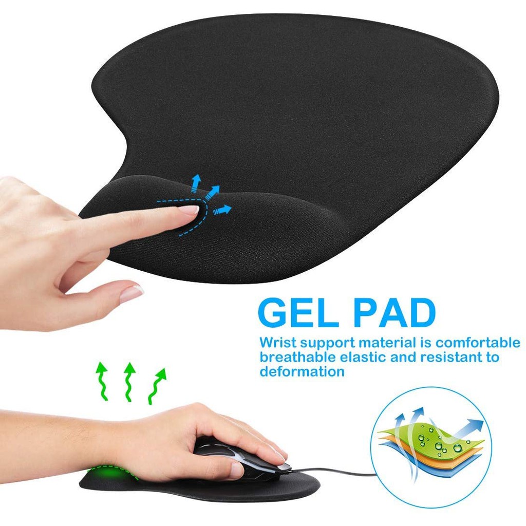 GEL Ergonomic Comfortable Mouse Pad with Silicon Gel Wrist Rest Support ...