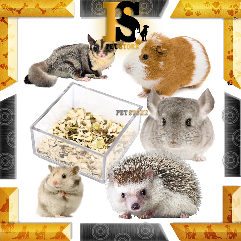 Transparent Food Bowl for Hamster and Small Animals Mangkuk Makanan ...