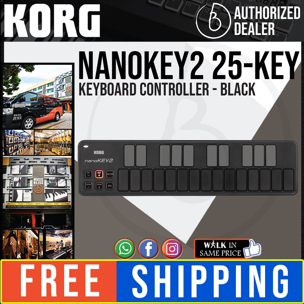 Korg nanoKEY2 25-key Keyboard Controller - Black / White (nanoKEY 2 ...